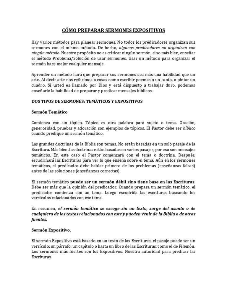 Cómo Preparar Sermones Expositivos | PDF