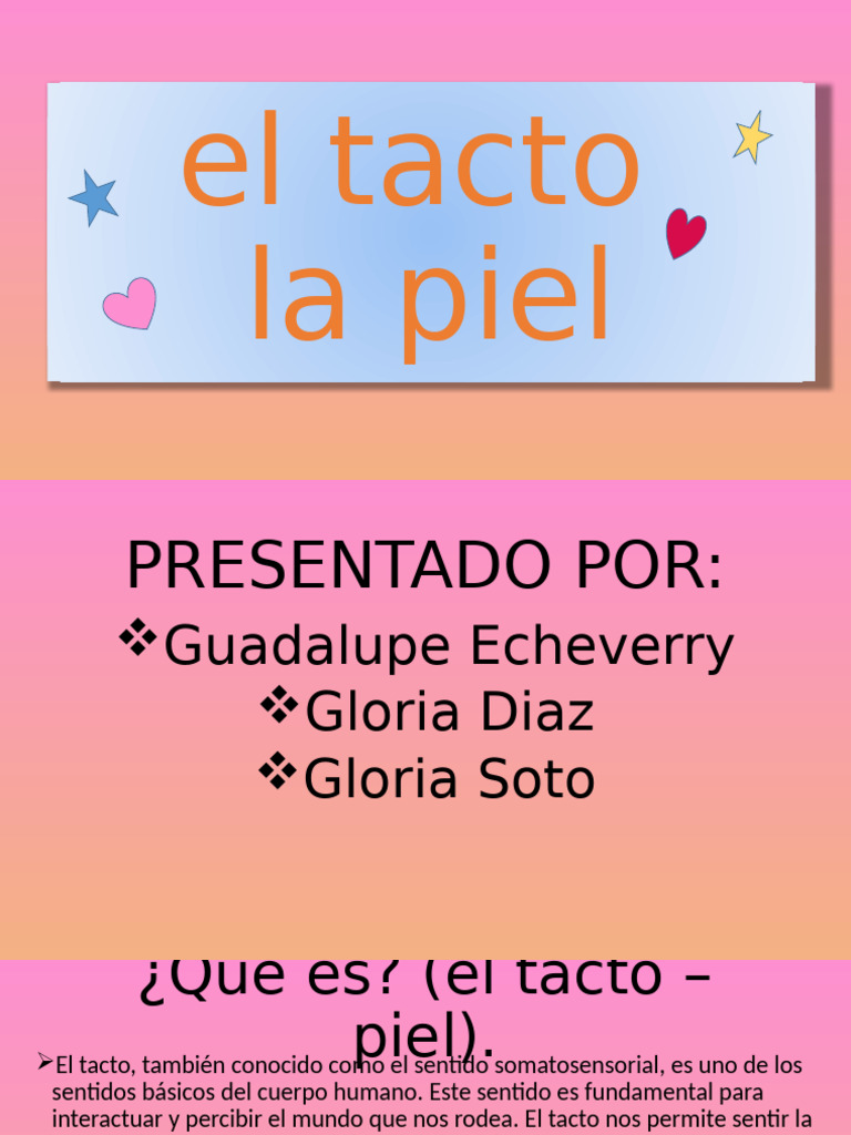 El Tacto | PDF | Piel | Sentidos