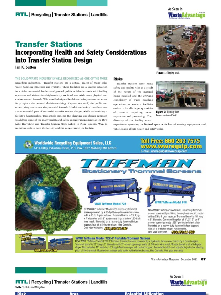 Transfer Stations: Incorporating Health and Safety Considerations Into ...