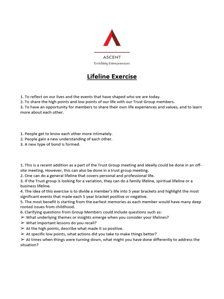 ASCENT Tools Lifeline Exercise | PDF