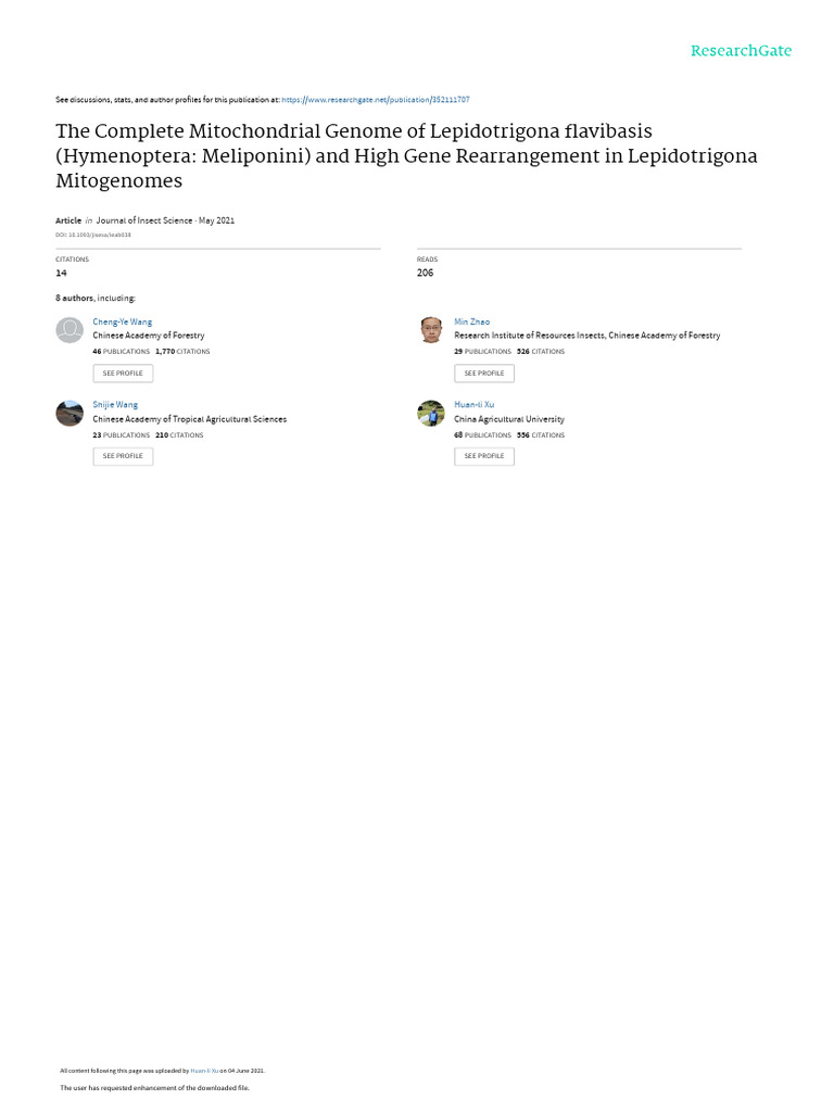 The Complete Mitochondrial Genome of Lepidotrigona Flavibasis ...