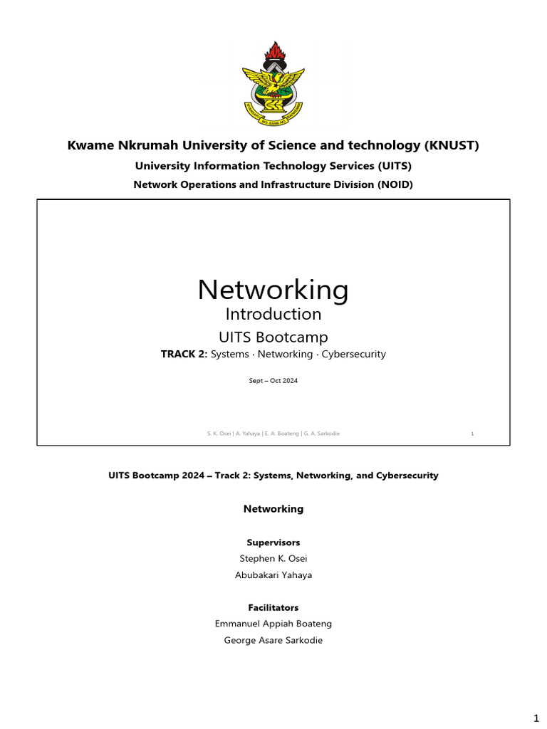 UITS Workshop - Networking 1 - Introduction SHARED - Sept 2024 | PDF
