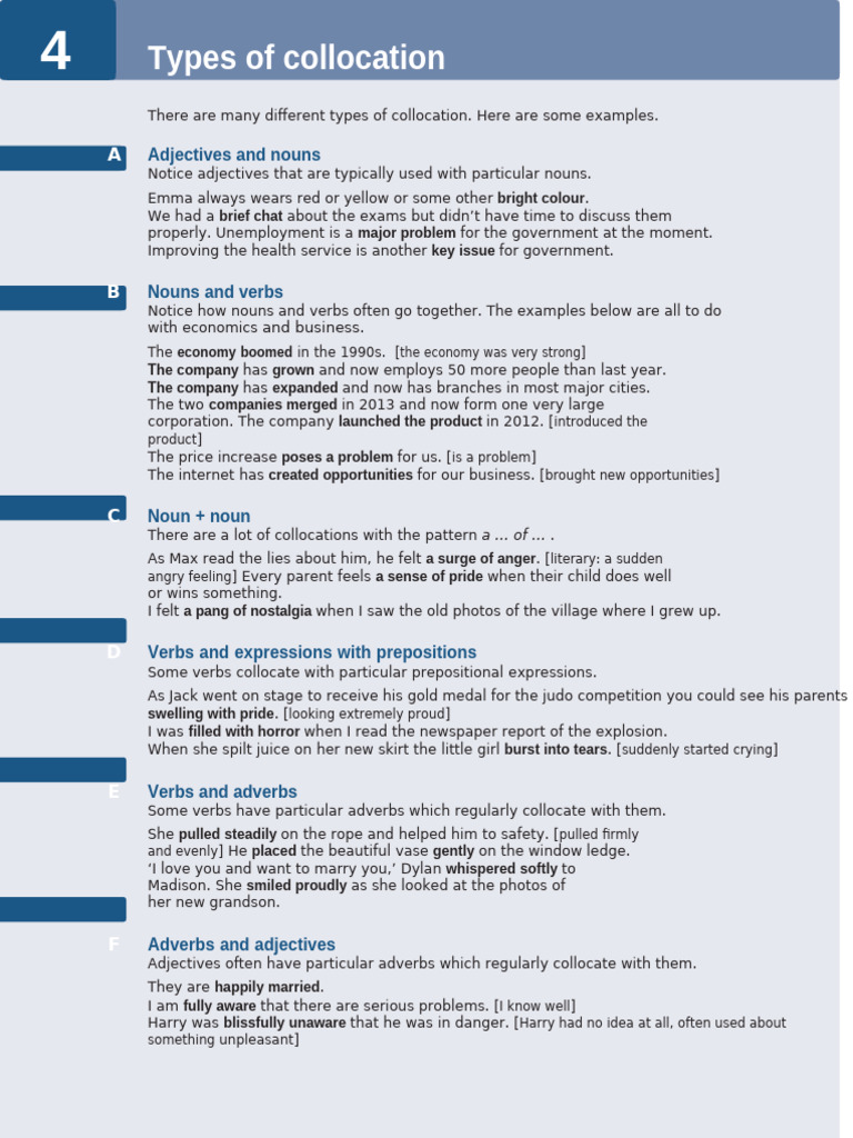 4types of Collocation | PDF