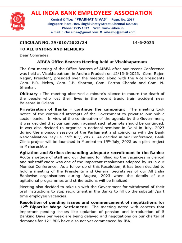 AIBEA CIR 10.34 | PDF