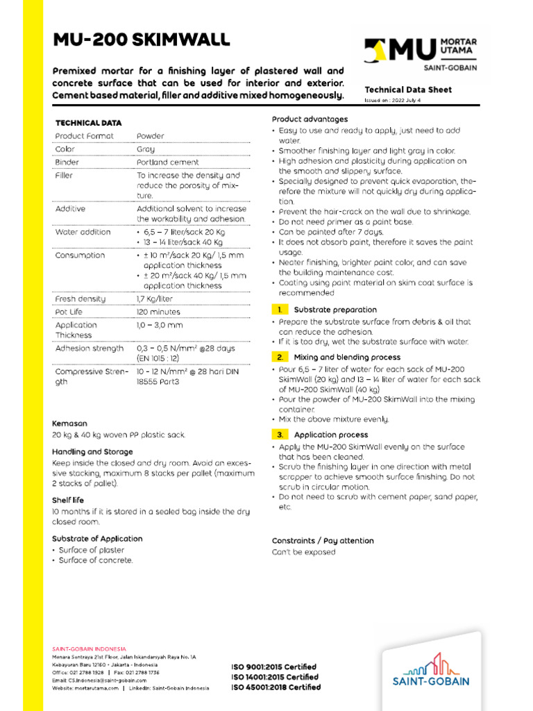 brosur MU 200 SKIM WALL | PDF