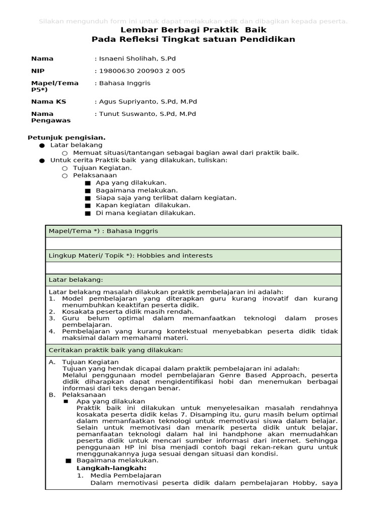 Praktik Baik - Isnaeni | PDF