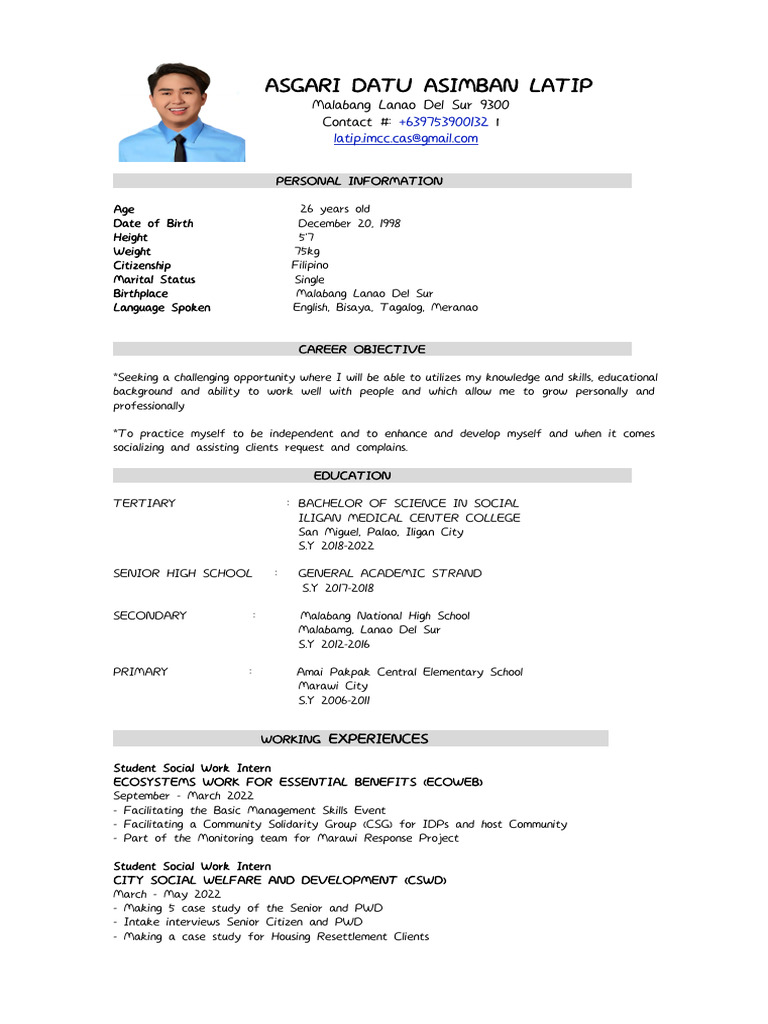 Curriculum Vitae and Application Letter Final | PDF | Career & Growth