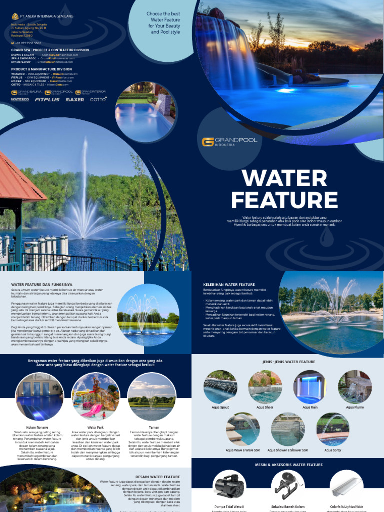 Brosur Water Feature Uk A3 2 Sisi Print 20 Lembar | PDF