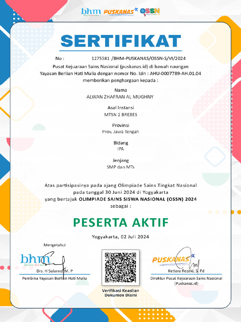Cert - IPA - OSSN 2024 | PDF