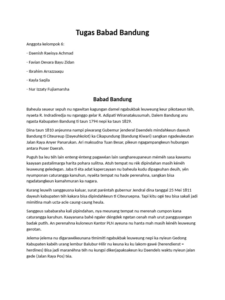Babad Bandung-1 | PDF