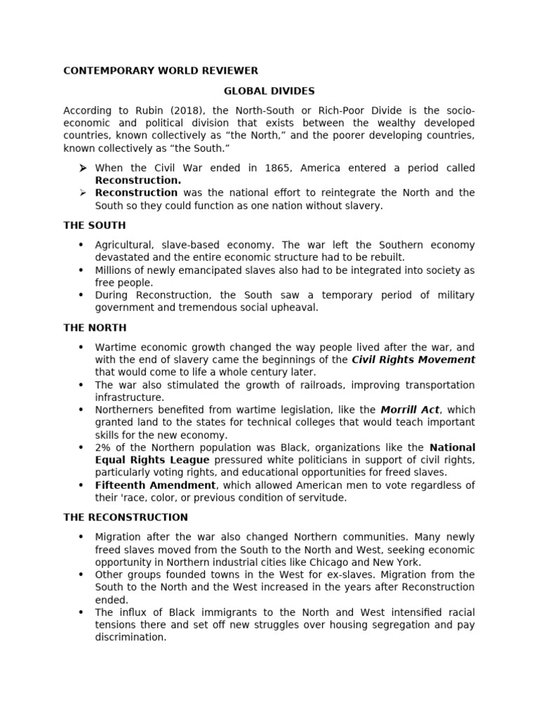 Contemporary World Reviewer | PDF