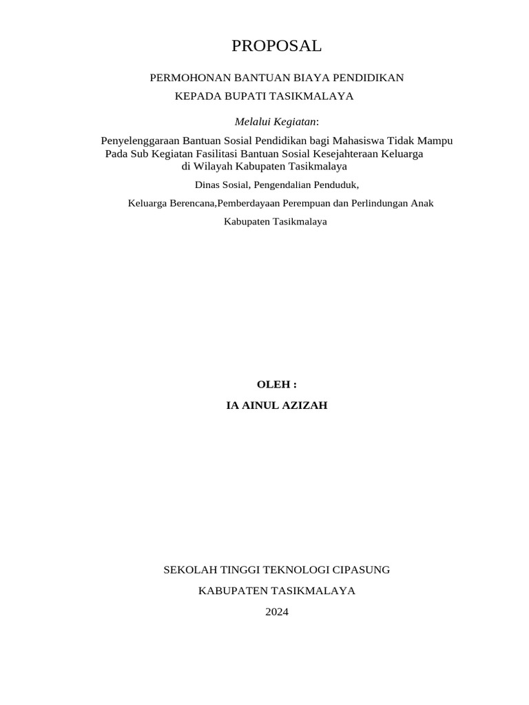 Proposal Beasiswa-1 | PDF