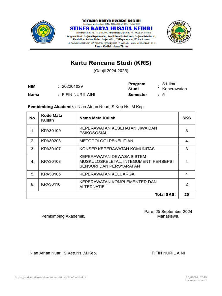 Cetak KRS | PDF