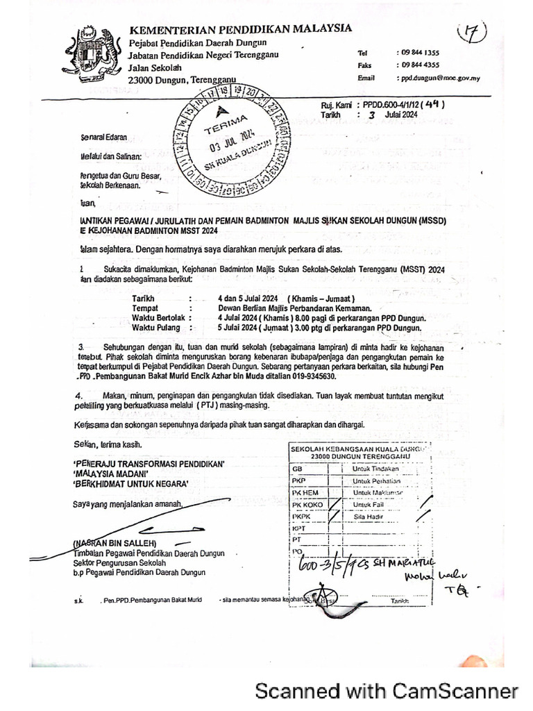 Surat Arahan Bertugas 4:5 Julai PDF | PDF