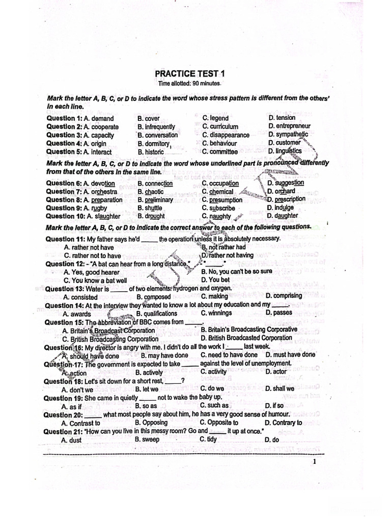 Practice-Test-1 | PDF