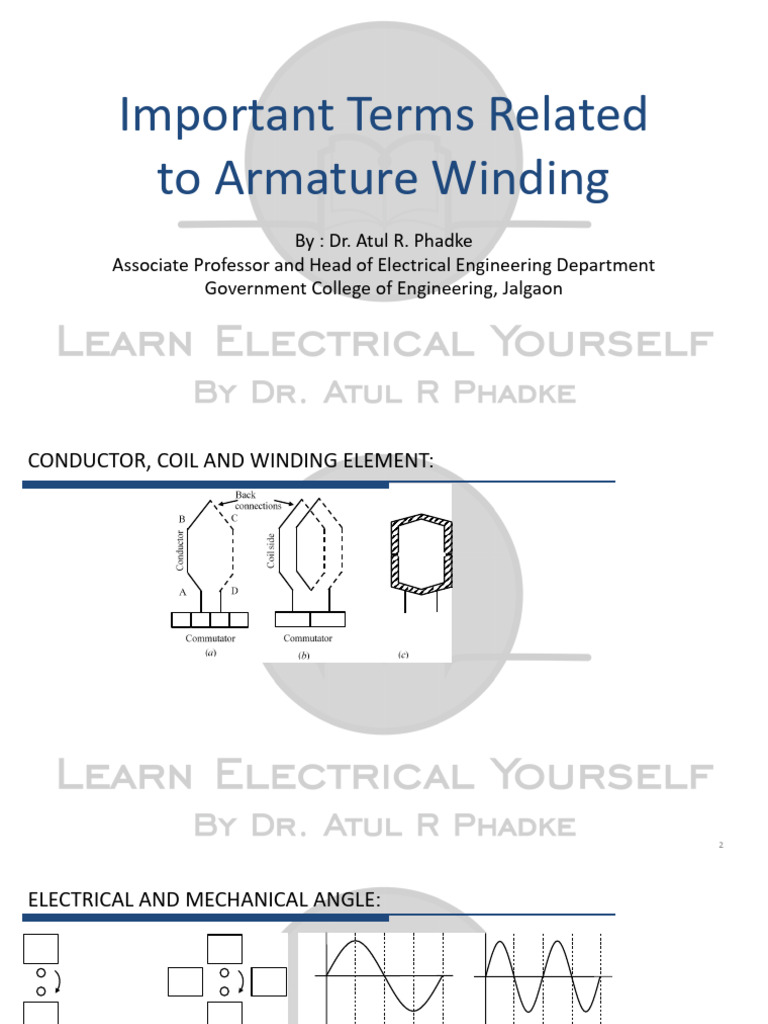 Armature winding basic terms | PDF