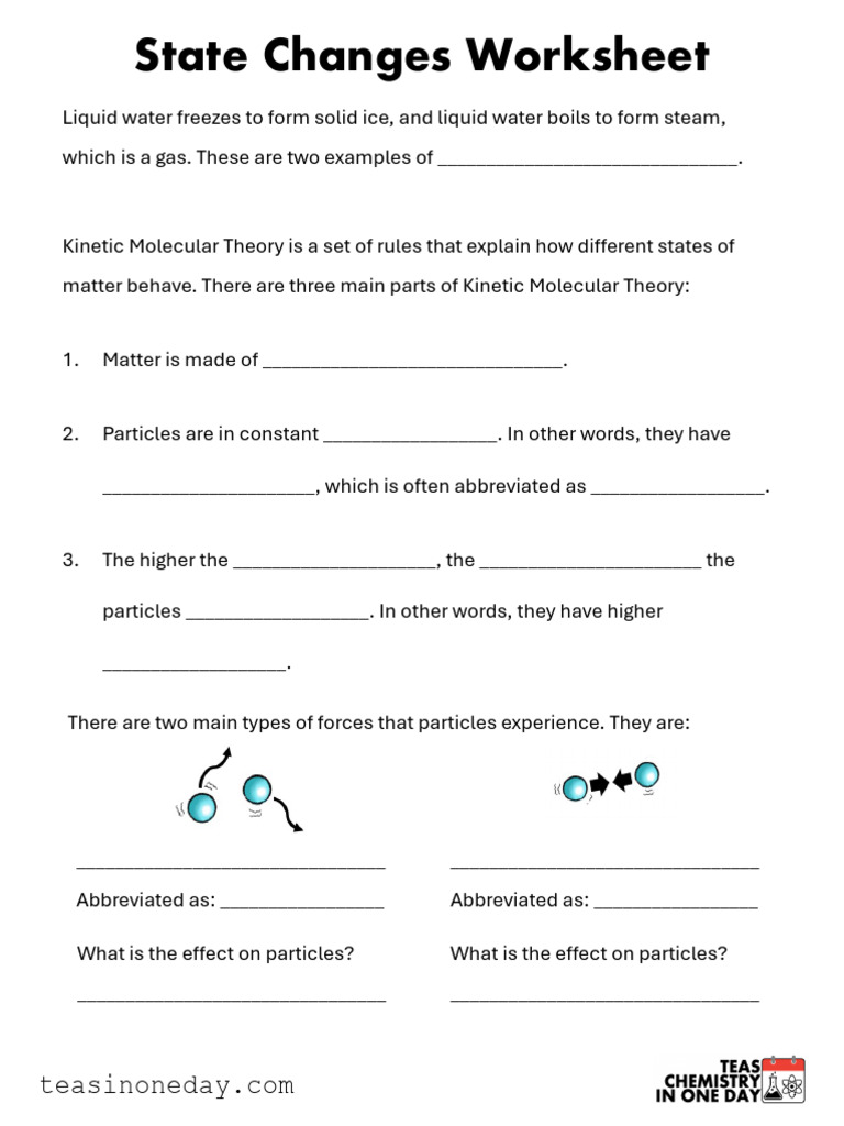 State Changes Worksheet | PDF