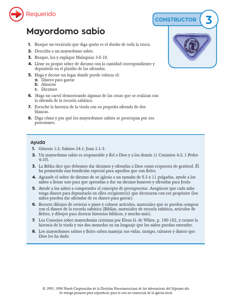 Requisitos Mayordompo Sabio | PDF