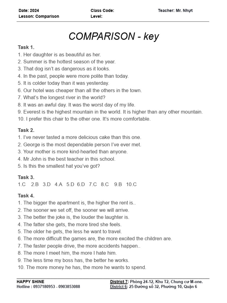 Key - COMPARISON | PDF