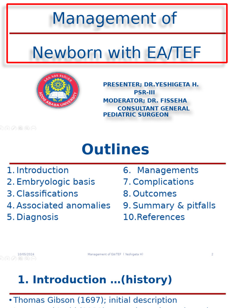 Management of TEF and EA in Newborn | PDF