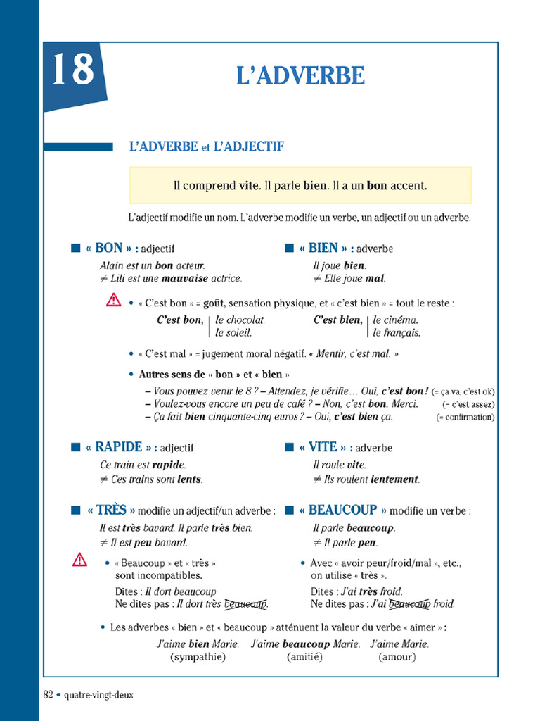 Fiche de Grammaire - Adj - Adv | PDF