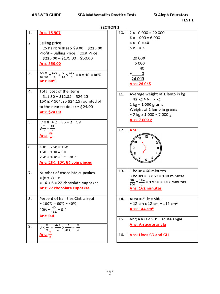 Aleph-Educators-2021-Mathematics-Answer-Guide-Tests-1-to-6 | PDF