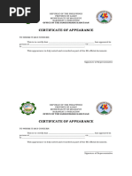 Certificate of Appearance - Template | PDF