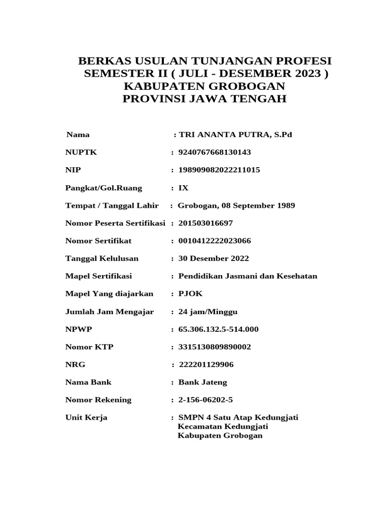 Berkas Usulan Dan Sampul | PDF