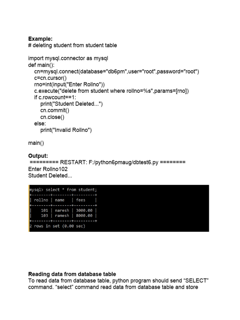 Python Database | PDF