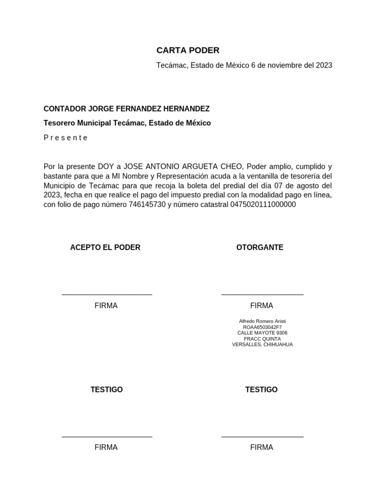 Carta Poder | PDF