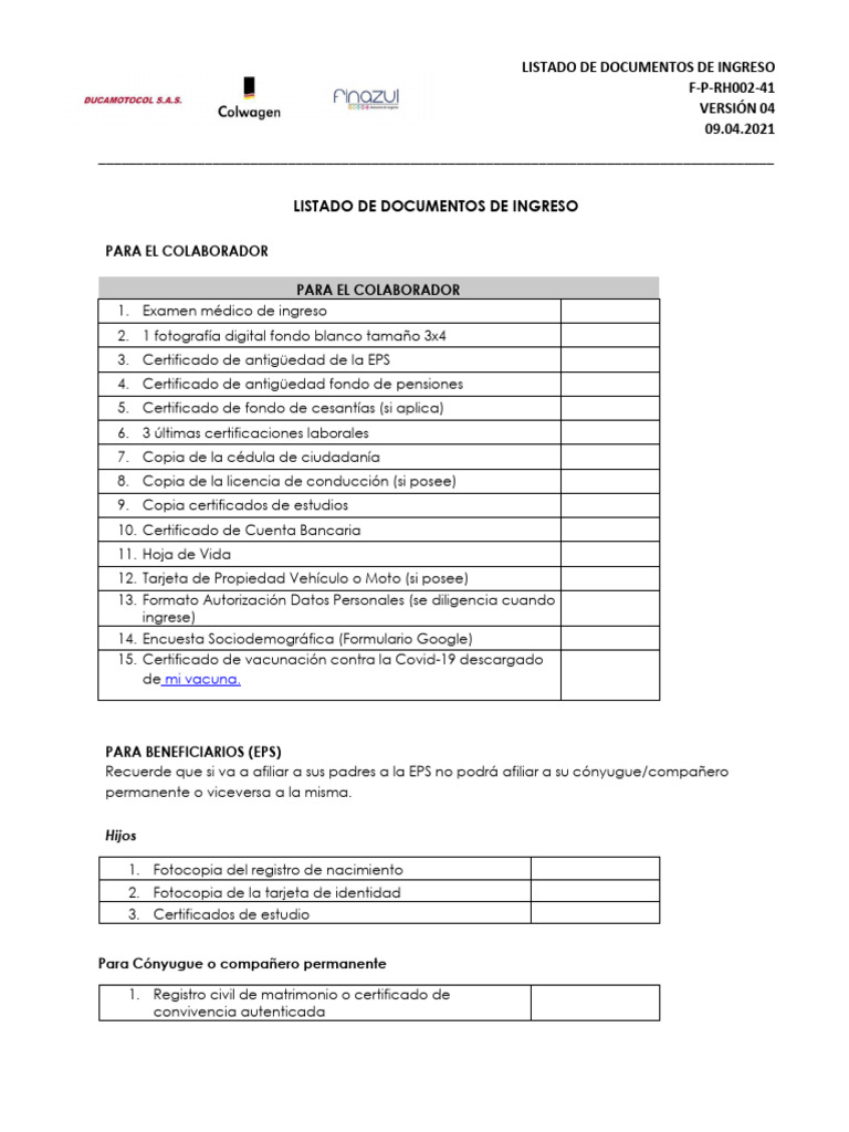 Listado de Documentos de Ingreso (6) (1) (1) | PDF