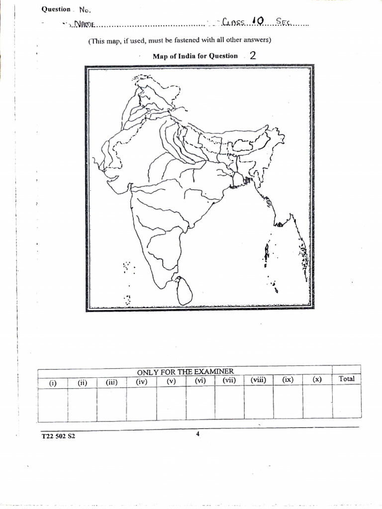 Geography----Blank Map Of India | PDF
