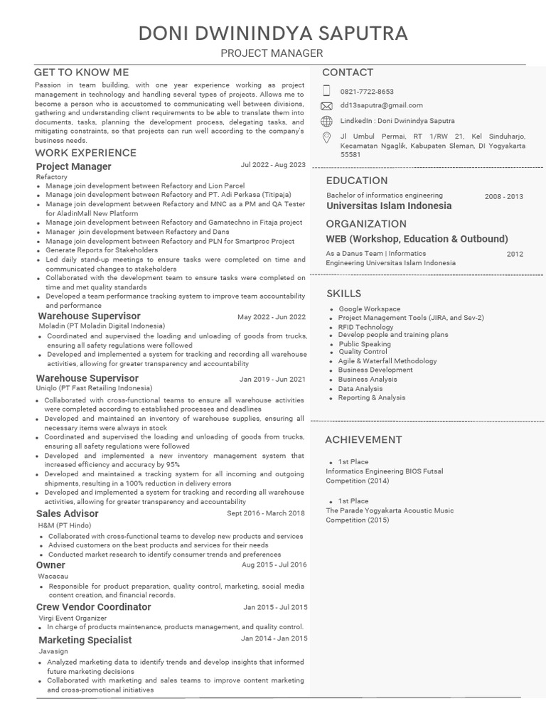 Doni's Resume | PDF