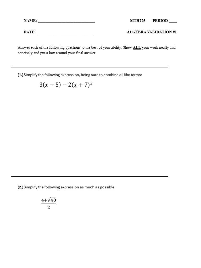 275 Validation Practice Test | PDF