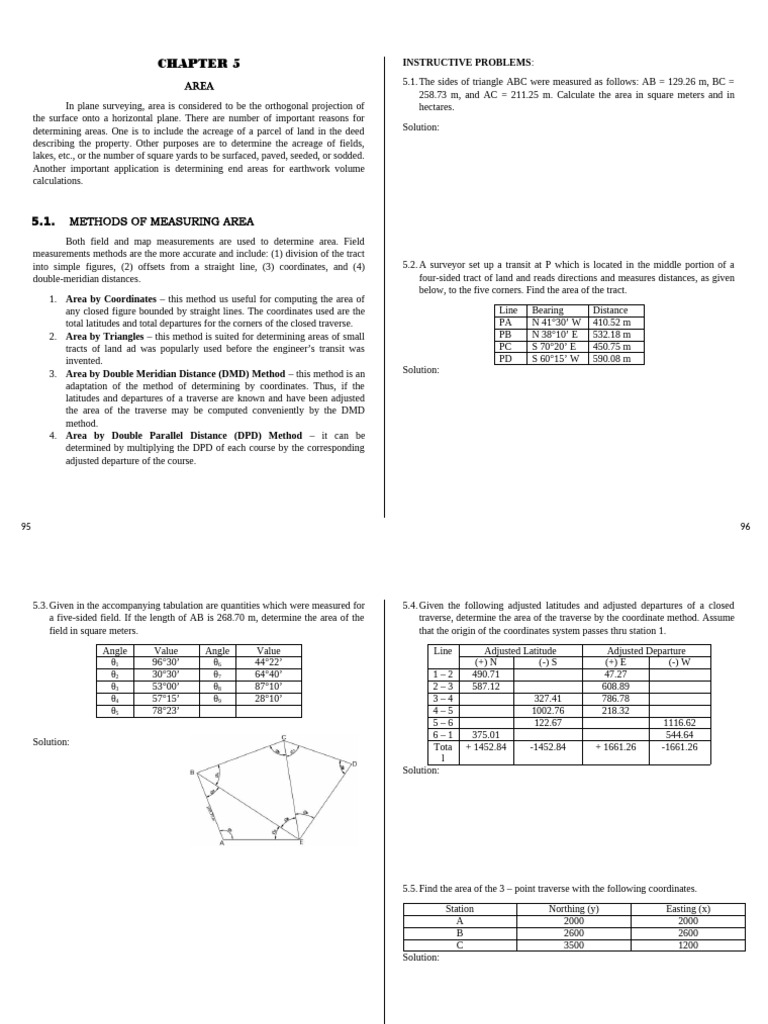Fundamentals of Surveying Module 5 | PDF | Area | Surveying