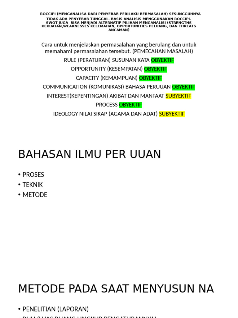 Proses Pembentukan Uu Dan Metode Ria, Roccipi | PDF