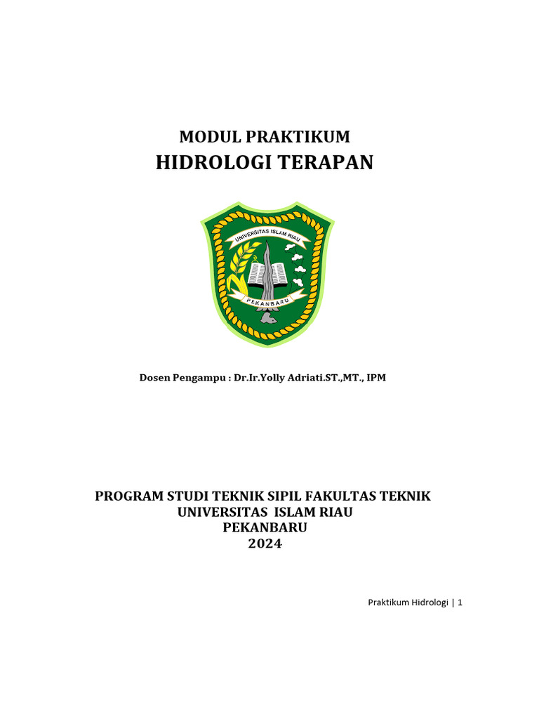 Modul Pratikum Hidrologi Terapan | PDF