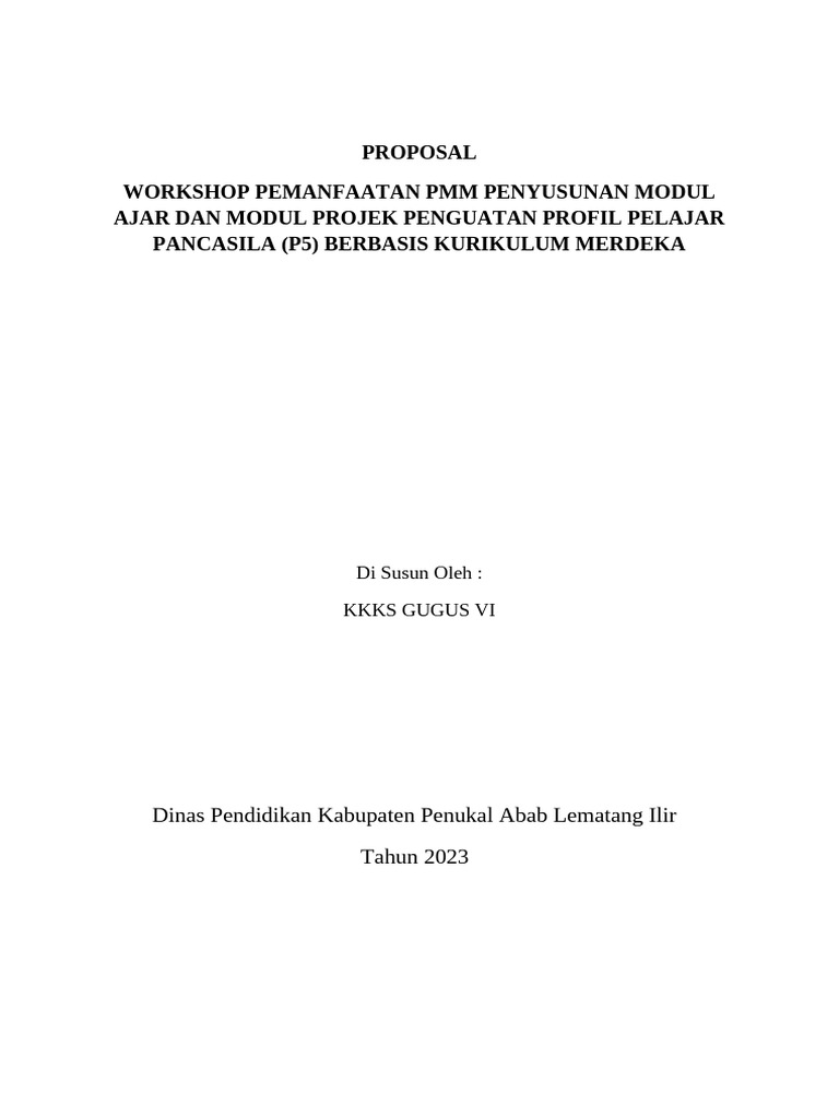 PROPOSAL Workshop PPM | PDF