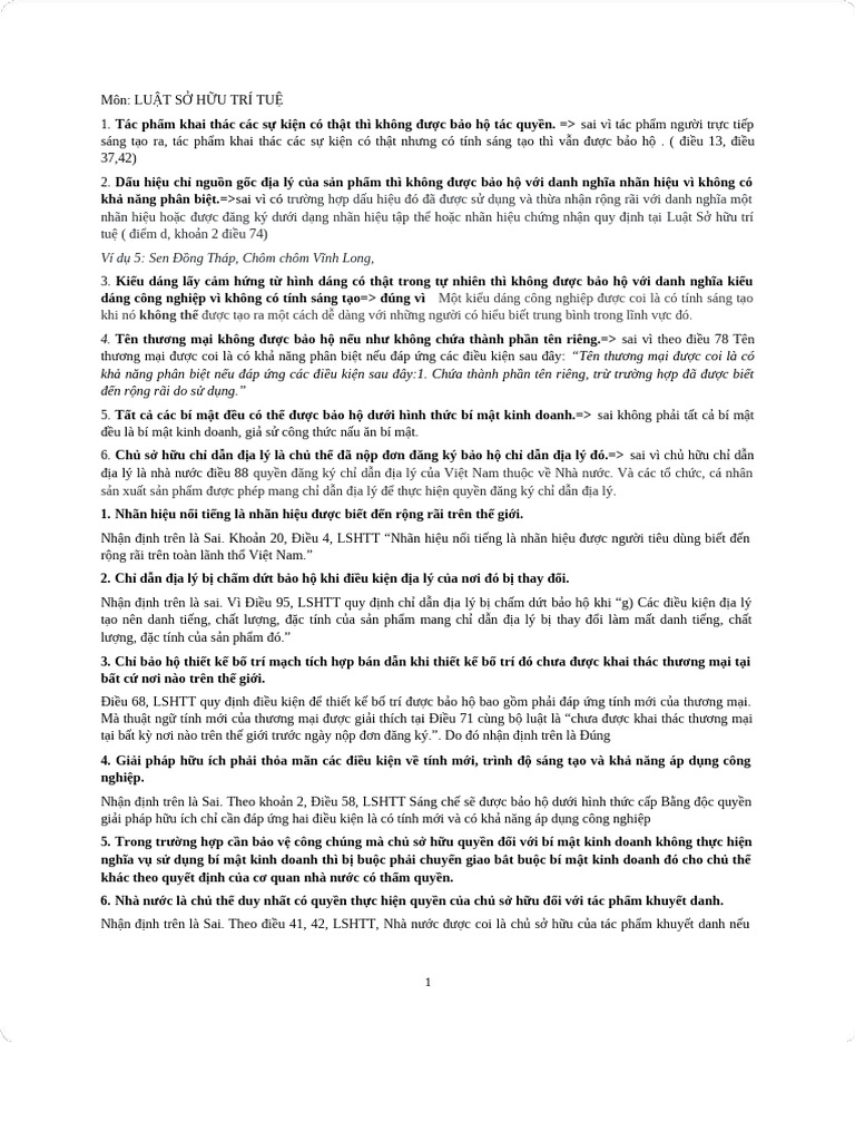 Nhận-định-SHTT - Luật SHTT | PDF