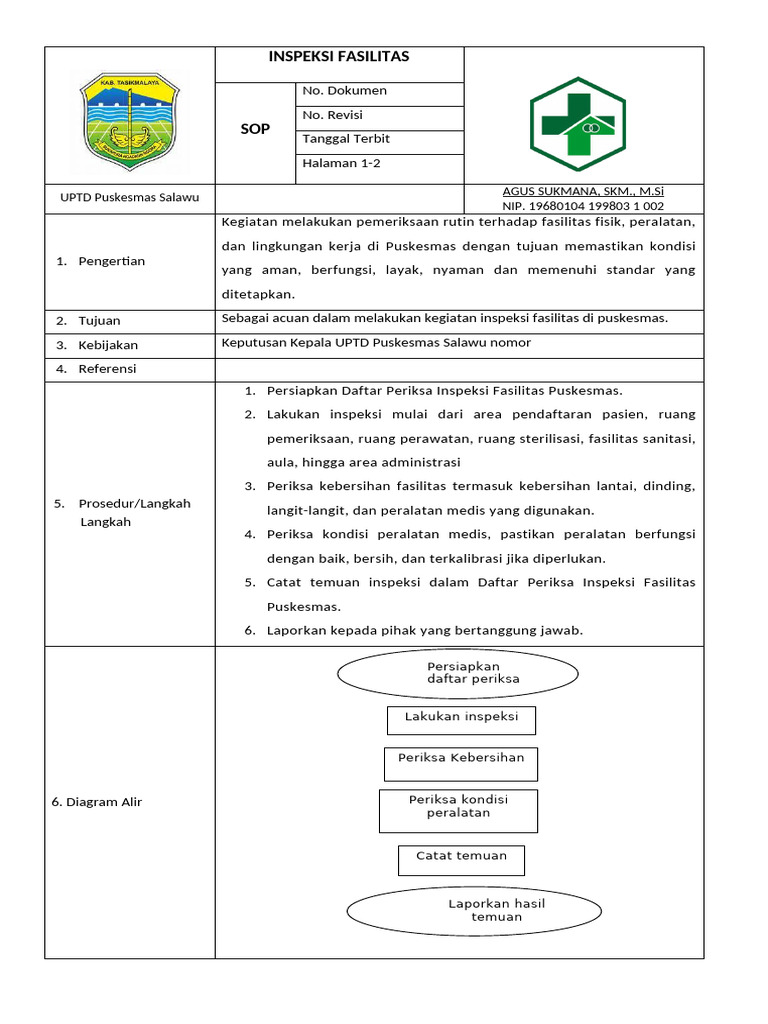 SOP INSPEKSI FASILITAS | PDF