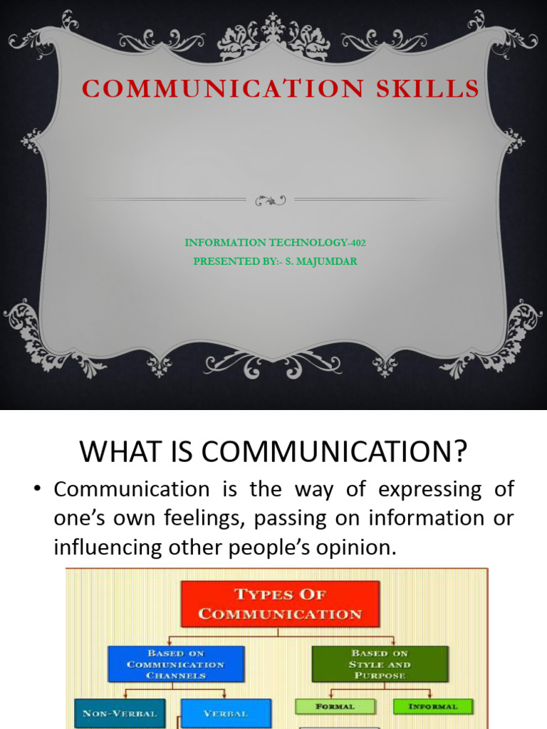 COMMUNICATION SKILLS - Part-1 | PDF