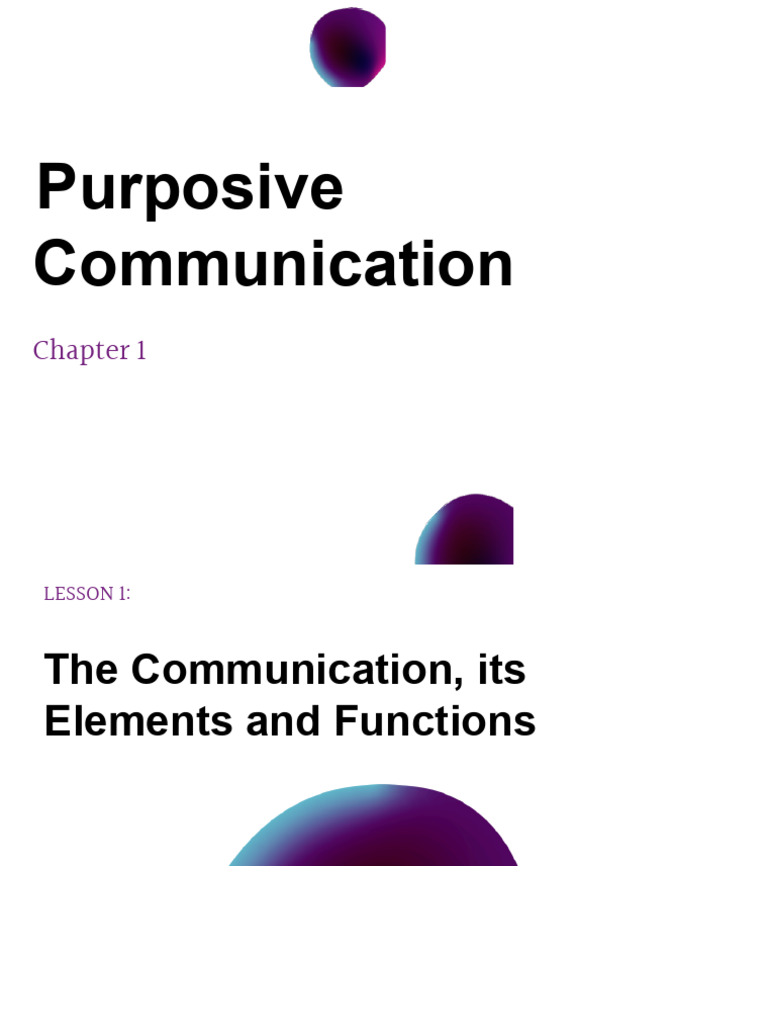 Elements and Models of Communication | PDF