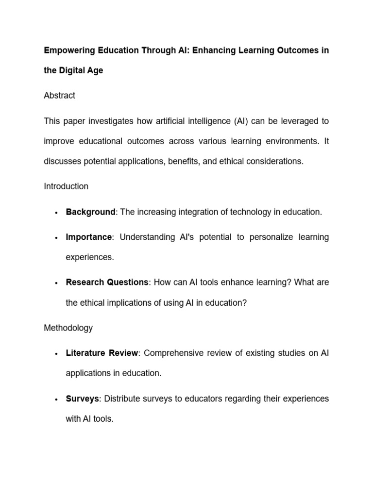 Empowering Education Through AI | PDF