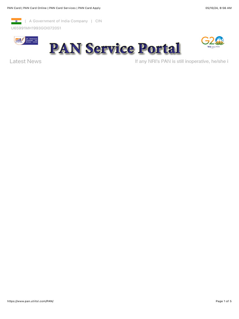 PAN Card - PAN Card Online - PAN Card Services - PAN Card Apply | PDF