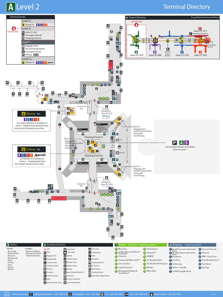 Iah A l2 Terminal Map 021520 | PDF