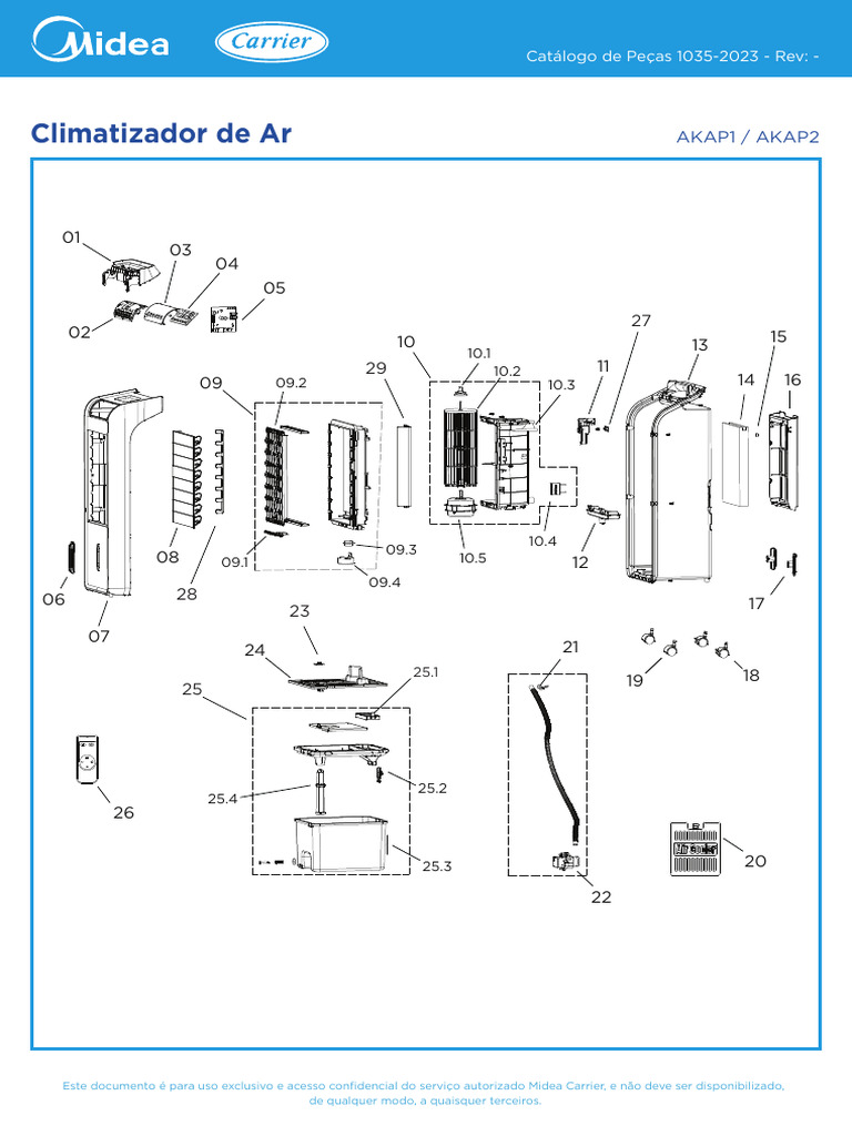 AKAP1 - AKAP2 - Vista Explodida Climatizador Midea | PDF