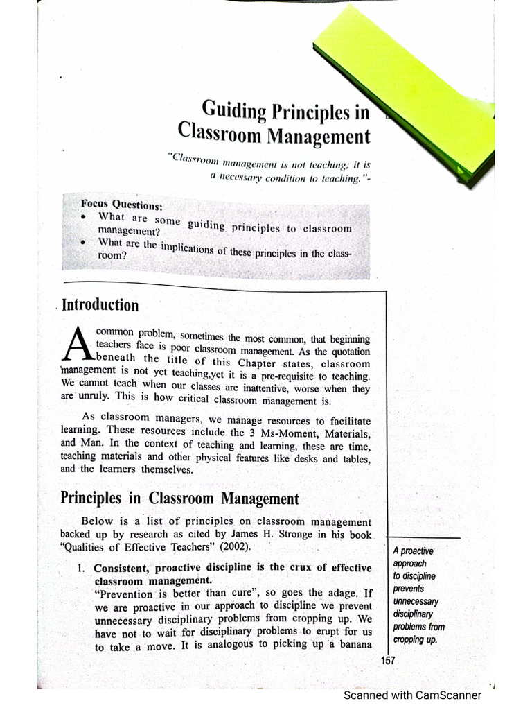 8.3 - Guiding Principles in Classroom Management | PDF