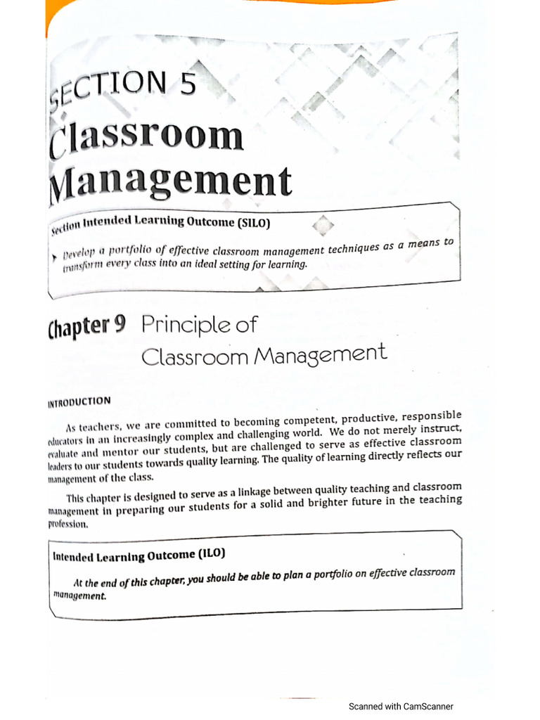 9.0 Chapter 9 - Principles of Classroom Management | PDF
