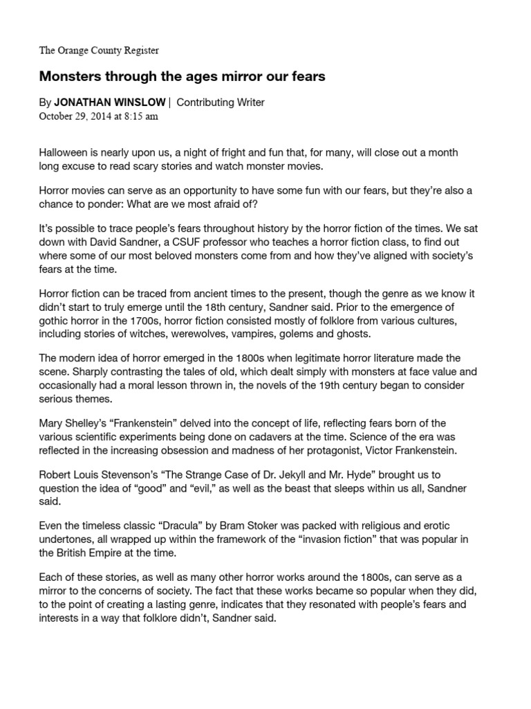 Monsters Through The Ages PDF | PDF