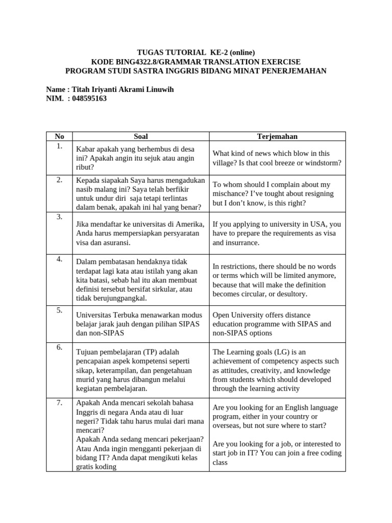 New Tugas Tuton 2 GTE | PDF